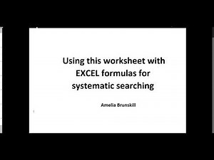 Demo of Systematic Review Formulas Spreadsheet (Updated December 2019)