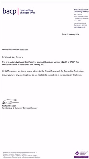 Laura Dee Counselling and Psychotherapy on Instagram: "Why I choose the BACP Membership body- Professional identity and credibility. Supporting safe and ethical practice. Protection of clients. High standards for training and competence. Requirements for ongoing CPD learning. Promotion for reflective practice. Managing confidentiality and safeguarding. Respond to ethical dilemmas. Supports professional development. #bacp #clientcare #qualified #professional #standards"