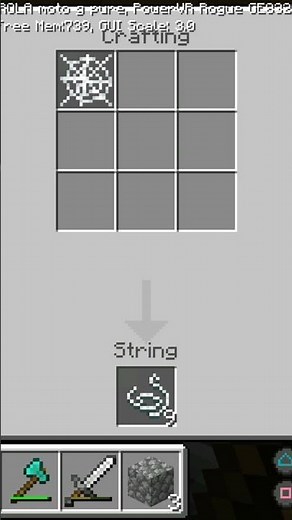 Crafting of each cobweb with the string. Minecraft