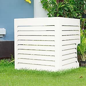 Airdeko Premium HVAC Central Air Conditioner Cover for Outside Units - AirOutdoor Systems Decorative Metal AC Condenser Cover - Rustproof, All-Season Outdoor Protection with Modern Sleek Design (XL)