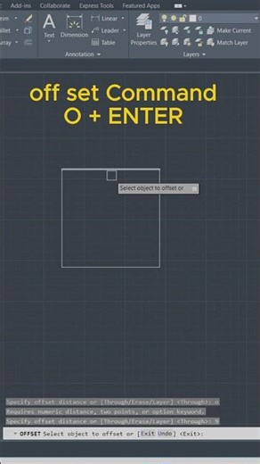 Use off set Command in Autocad