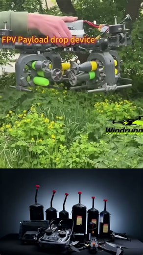 FPV fiber-optic module with a dropping device — one-click payload release #uav #toss #launch