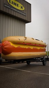 Sun’s out. Buns out. Literally. ✅ Bottom bun LINE-X’d in a custom color ✅ UV-protected trailer with LINE-X Premium coating ✅ LINE-X LXP Tonneau Cover #GlizzySeason #LINEXOnTheLake #FloatTheFrank #SizzleCraft #BunVoyage | LINE-X North America
