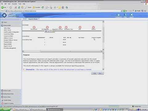 Aloha Stored Value - Card Report