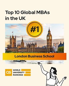 A hub of business with plenty of postgraduate opportunities: the UK is the perfect place to study a global MBA. We have listed our top 10 business school choices here. London Business School ranks first again, followed by Cambridge Judge Business School and Imperial College Business School this year and Leeds University Business School jumps 2 places to rank 9th. See the full rankings here: https://eu1.hubs.ly/H0fTn330 #StudyAbroad #StudyUK #MBA #BusinessSchool | QS Top MBA
