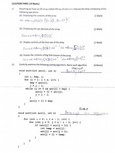 Given an n x n 2D array mArray, determine the time complexity o... | Filo