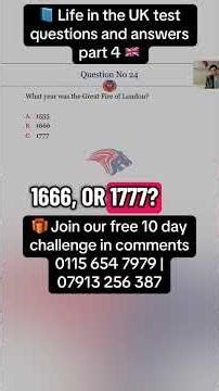 How to pass the Life in the UK test part 5