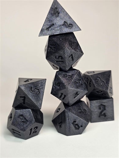 Iridescent Obsidian – Full Polyhedral Dice Set With Advantage (8 Dice, 2 D20s) - Etsy