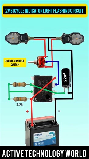 How to Build a Flashing 2V Bicycle Indicator Light Circuit Easily