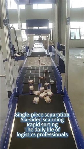 Automated Parcel Sorting Line – Single-Piece Separation and Six-Sided Scanning