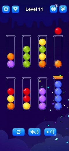 Ball Sort Level 11 Walkthrough Solution Android/iOS