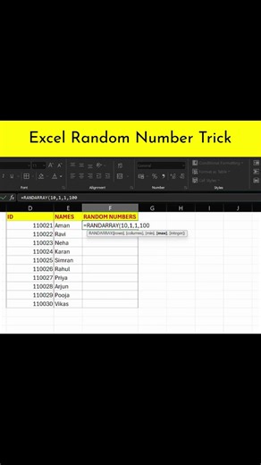 Excel Trick 90% People Don’t Know Generate Random Numbers in 1 Second