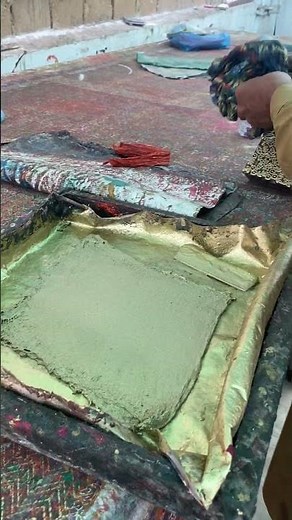 Elegant Floral Block Print with a Touch of Luxury 🌸💛 #FloralArt #GoldenTouch #BlockPrinting