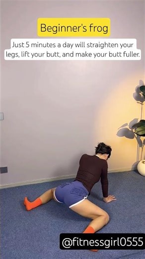 🍑 5-Min Beginner Frog Stretch for Longer Legs & Rounder Glutes