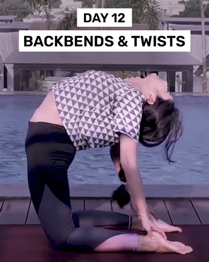 Day 12 - Backbends & Twists | Fifteen days of Yoga for Beginners Welcome to Day Eleven of the 15 days of Yoga series for beginners by Apsara Vydyula. In this class, we learn about backbends #YogaDay #BackBends #Weightloss #Workouts Backbends can seem intimidating because they go against the natural way we hold and move our bodies. We slouch forward and move forward; backbends take us the opposite direction. Here's an advance back-bending sequence by Apsara Vydyula that can help to protect the ba