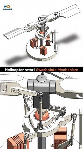 Helicopter rotor || swashplate mechanism👍📌#mechanism #solidworks #solidworksdesign ‪@Er_Simmu1014‬