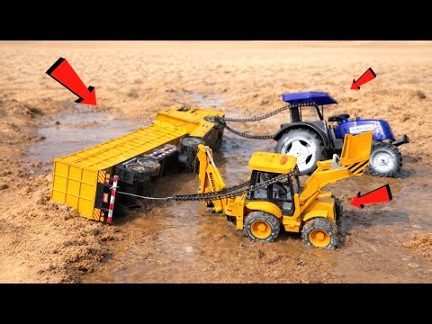 BharatBenz Trcuk Accident Pulling Out Jcb 3dx Tractor | Tractor Cartoon | JCB Cartoon | HARITOY