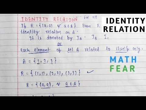 WHAT IS IDENTITY RELATION | NCERT CHAPTER 1 RELATION AND FUNCTIONS | MATH FEAR |