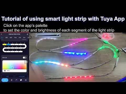 How to use Tuya WIFI Smart Rainbow LED Strip Lights, Each section can be DIY into a different color