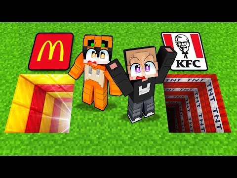 DON'T CHOOSE THE WRONG KFC OR MCDONALDS HOLE IN MINECRAFT!!