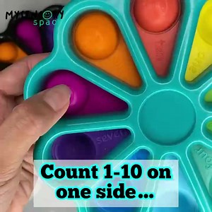 Learn colour and numbers with this handy counting pop it! Flip it over and see the numbers in Spanish! #sensorytoys #australia #goldcoast #fun #fidgettoy #sensoryplay #kids #sensorytime | My Sensory Space Australia