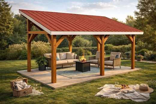 10x20 Lean to Pavilion Plans – DIY Backyard Structure Tutorial (PDF Download) - Etsy Canada