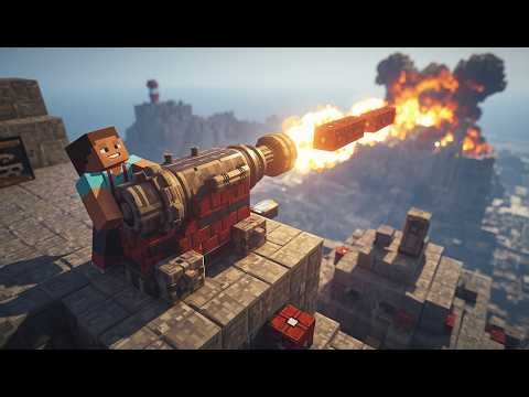 One Button = Massive TNT Damage 💥| Minecraft TNT Cannon That Works Every Time