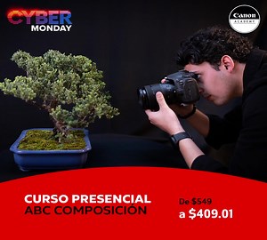 Ábrete paso en el mundo de la fotografía con los cursos de Canon Academy. Aprende con fotógrafos profesionales y desarrolla tus habilidades en los laboratorios de nuestro campus. ¡Inscríbete al mejor precio este Cyber Monday! 📸🤓 | Canon Academy