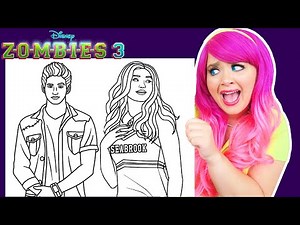 Coloring Zombies 2 Addison, Zed & Willa Coloring Pages | Prismacolor Paint Markers