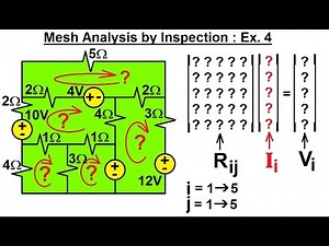 Electrical Engineering: Ch 3: Circuit Analysis (25 of 37) Mesh Current by Inspection: Ex. 4