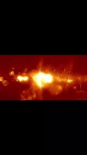 The Galactic Center in Radio from MeerKAT Image Credit: MeerKAT, SARAO Explanation: What's happening at the center of our galaxy? It's hard to tell with optical telescopes since visible light is blocked by intervening interstellar dust. In other bands of light, though, such as radio, the galactic center can be imaged and shows itself to be quite an interesting and active place. The featured picture shows the inaugural image of the MeerKAT array of 64 radio dishes just completed in South Africa. 