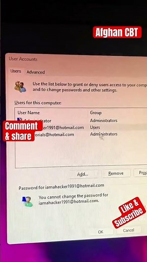 Control userpasswords2 #windows11 #windoowstip #computer_tutorial