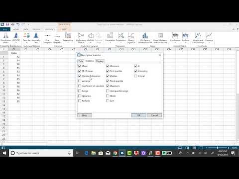 Minitab Express: Sample Standard Deviation &Variance