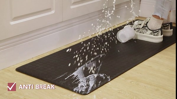 Kitchen Mats, Kitchen mats for Floor, Non Skid Washable Memory Foam Kitchen Rugs and Mats for Bedroom, Office, Sink, Laundry, [2PCS] Black Kitchen Rugs 17.3 x 30+17.3 x 47 inches