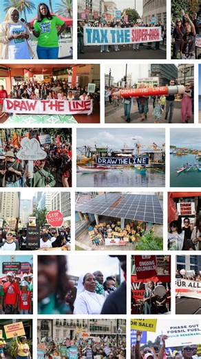 600 actions, 85 countries, thousands on the streets drawing an urgent line for life, for the people and for the planet ahead of the UN Climate Summit in Brazil (COP30). ⁠ ⁠ We need to keep momentum and pressure up to ensure our voices are heard in the corridors of power at COP30, a critical moment to demand an end to fossil fuels and a just transition. ⁠ ⁠ This world is ours, and we will keep drawing the line. ✊✍️______ ⁠ Share the video to help us keep up the pressure during New York Climate We