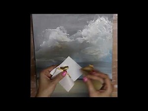 How to make Abstract Landscape Painting with gold leaf Acrylic Easy Techniques
