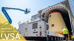 10K views · 280 reactions | Watch as teams skillfully guided NASA's Space Launch System launch vehicle stage adapter onto the agency's Pegasus barge at #NASAMarshall! Now, the barge is on its way to the NASA Michoud Assembly Facility to pick up additional SLS hardware. On its way to deliver this hardware to NASA's Kennedy Space Center, the barge will make history as it carries #Artemis II, III, and IV hardware simultaneously. | NASA's Marshall Space Flight Center | Facebook