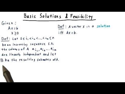 Basic Solutions and Feasibility - GT - Computability, Complexity, Theory: Algorithms
