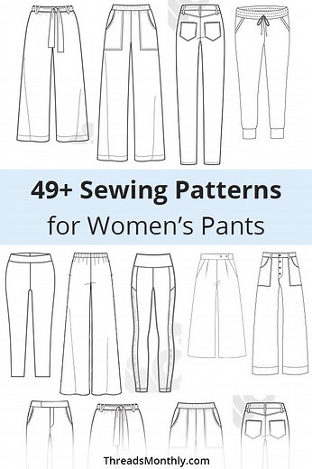 49 Stylish Sewing Patterns for Women’s Pants (12 FREE PDF’s)