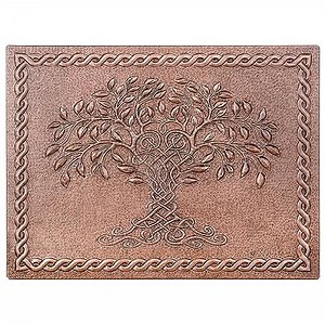 Kitchen Backsplash, Celtic Tree of Life with Celtic Knot Border Copper Kitchen Backsplash, Custom Copper Backsplash Panel, Handmade Copper Backsplash Tile, Indoor Outdoor Wall Decor (Copper)