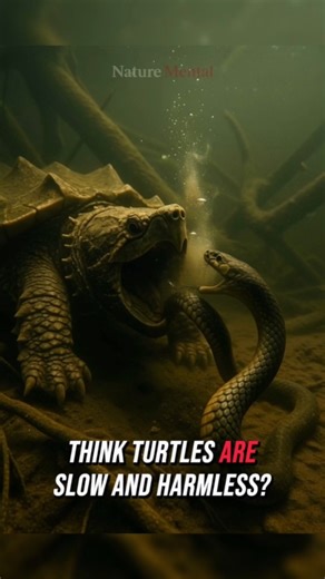 Alligator Snapping Turtle: Nature’s Real-Life Trap! #alligatorsnappingturtle #animalfacts #shorts