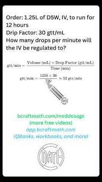 How To Find gtt/min - Formula vs Dimensional Analysis #craftmath #meddosage