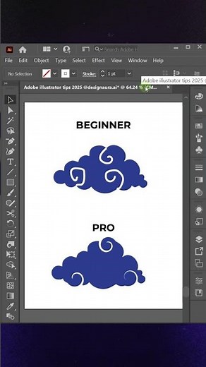 Adobe Illustrator Tip 2025 | How to Draw Chinese Style Cloud | Easy Vector Tutorial #shorts