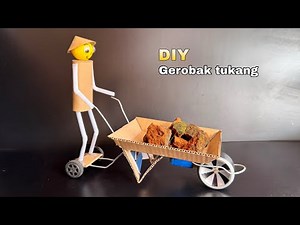 diy membuat mainan unik gerobak barang bekas