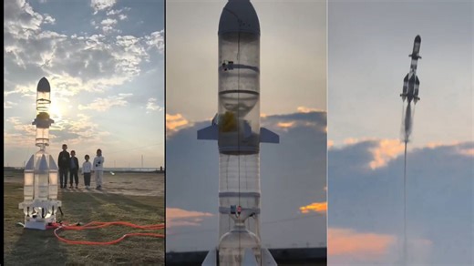 Houston, we have a bottle: Chinese students' epic plastic and water rocket launch