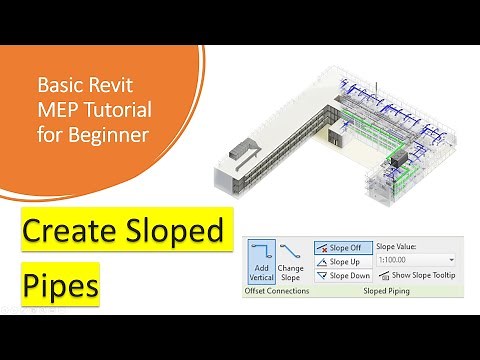 Revit MEP Project 30: How to create Sloped pipe in Revit?