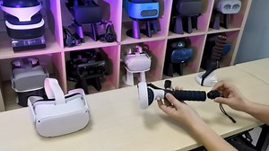 UPOK VR Controller Grips for Oculus Quest 2 - Beat Saber Accessories | Fit Small Hands in Gorilla Tag Long Arms | Velcro Strap Fixation, Anti-Sweat Sponge Handle for Meta 2 Increase Comfort