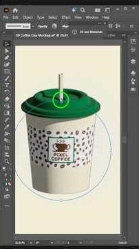 3D Paper Coffee Cup Mockup in Illustrator #adobeillustrator