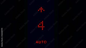 Elevator numbers on a black background. Changing numbers and a moving elevator panel to different floors in a high-rise building.