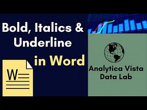 How to use bold, italics, and underline text in ms word